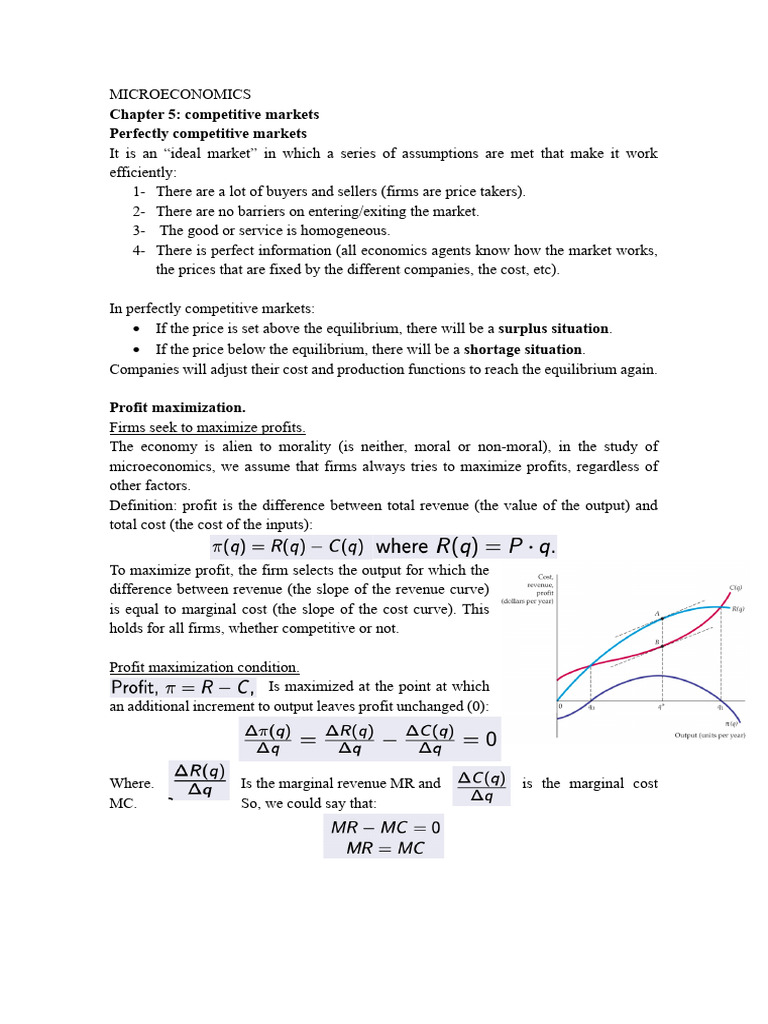 Microeconomics Chapter 5 | PDF | Profit (Economics) | Marginal Cost