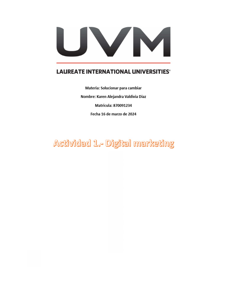 Act#1 - Kavd Solucionar para Cambiar | PDF | Marca | Los consumidores