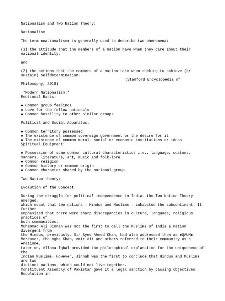 Two Nation Theory | PDF