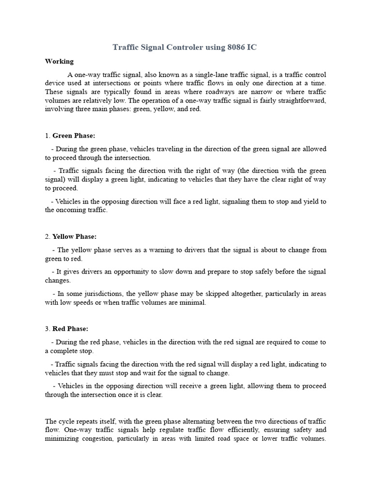 Traffic Signal Controler Using 8086 IC | PDF | Traffic | Traffic Light