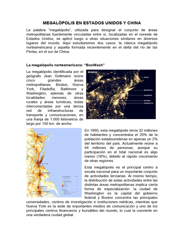 Estudio de Caso - Megalópolis en Estados Unidos y China | PDF | Macao | China