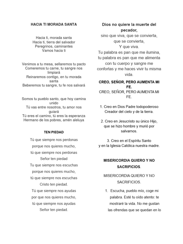 Cantos Misa | Descargar gratis PDF | eucaristía | Teología