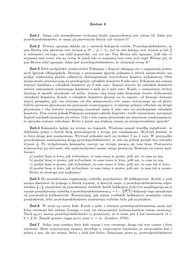 Prawdopodobienstwo 6 | PDF