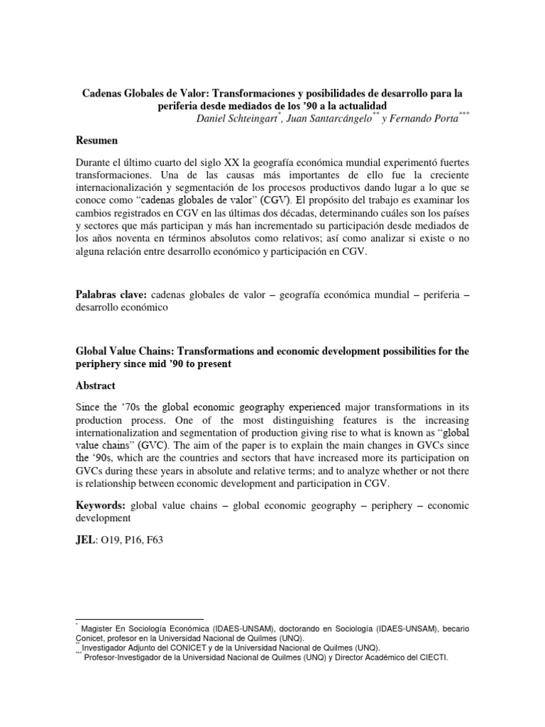 9 Schteingart, Santarcangelo y Porta - CGV | PDF | El comercio internacional | Capitalismo