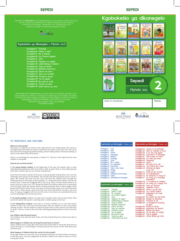 Final Sepedi Stories (Grade 2 Booklet) - 1 | PDF | Linguistics | Languages