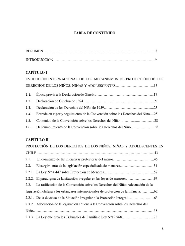 Tabla de Contenido | PDF