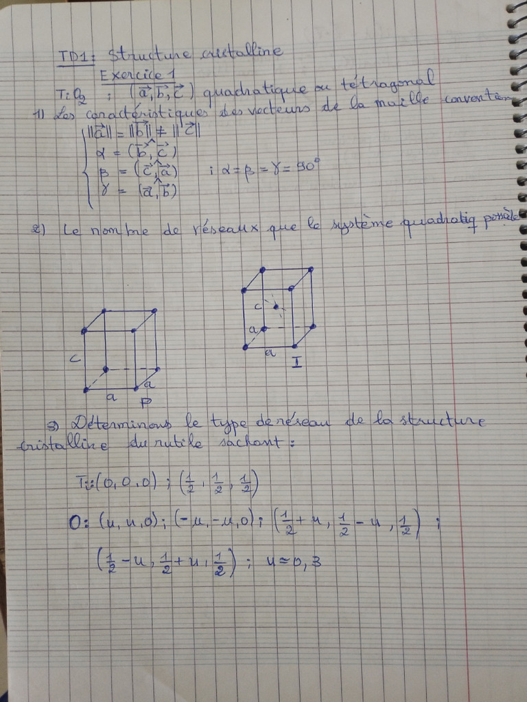 TD de Physique de Solide 1 | PDF