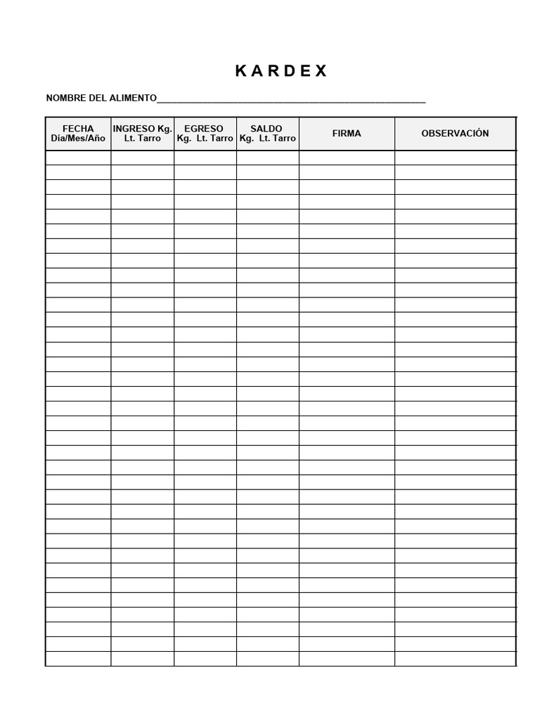 Formato de Kardex 1 - 2023 | PDF