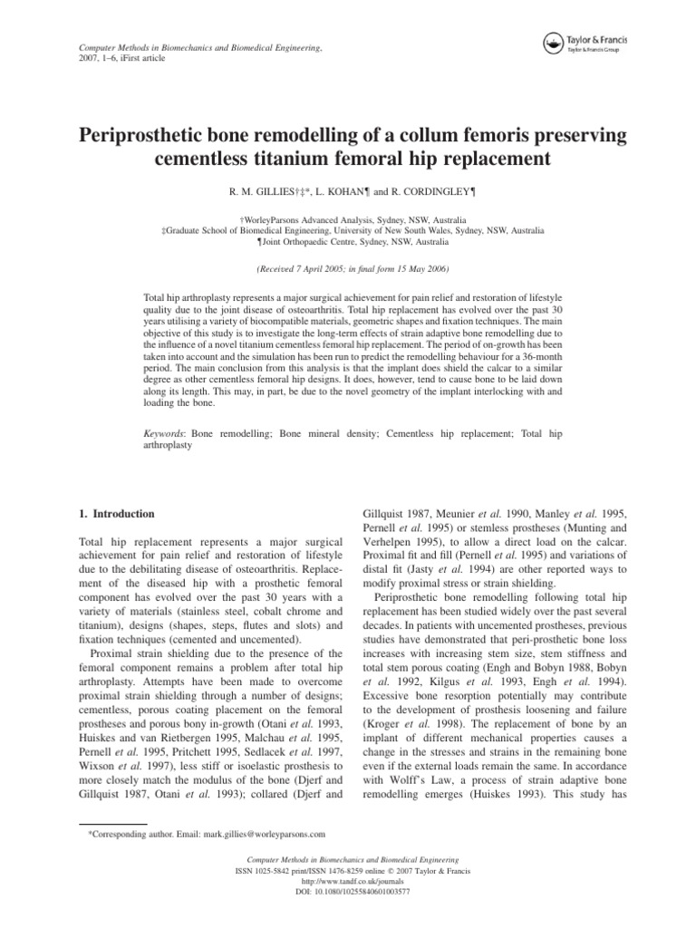 Gillies Et Al Comput Methods Biomech Biomed Engin April 07 | PDF ...