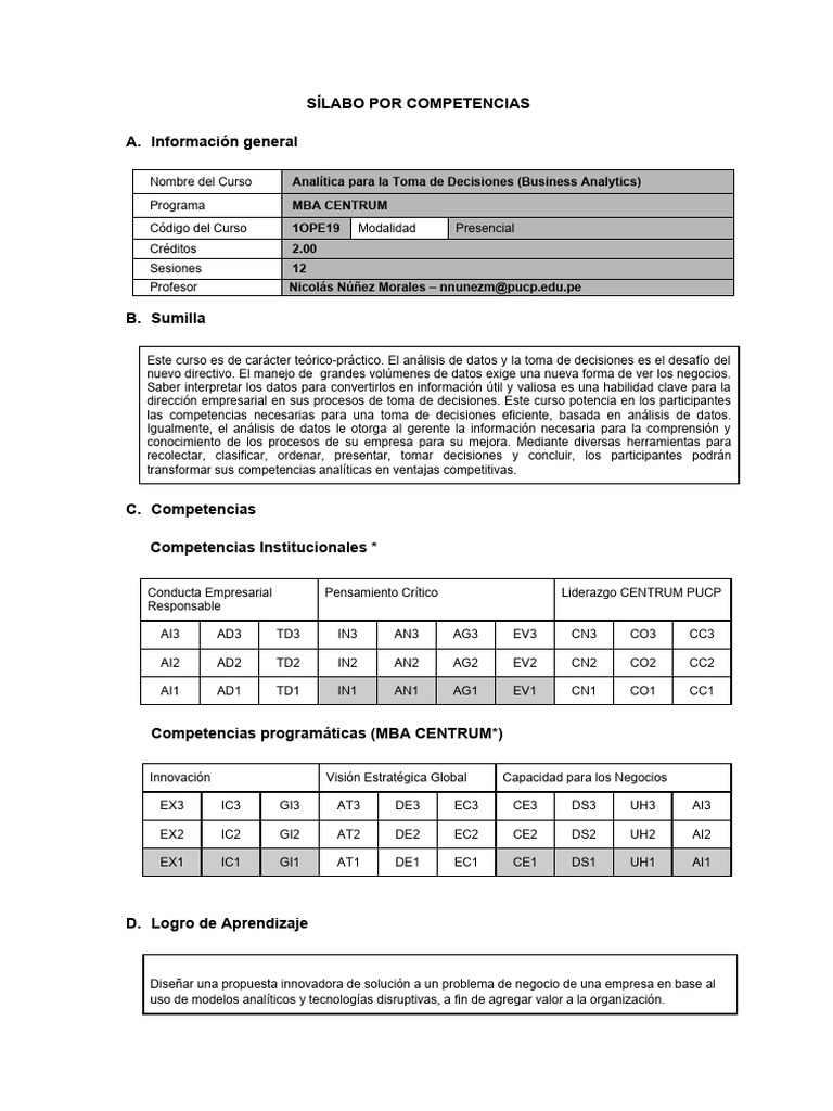 Silabo por Competencias - ATD | PDF