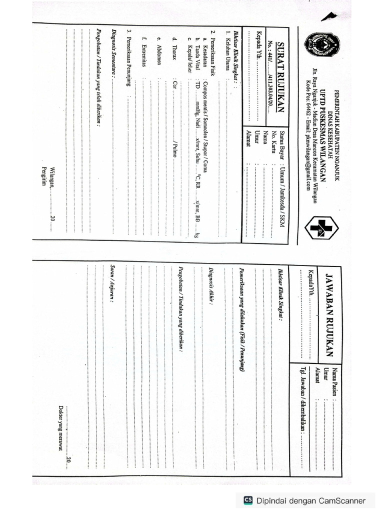 Lembar Rujukan Ke Rs | PDF