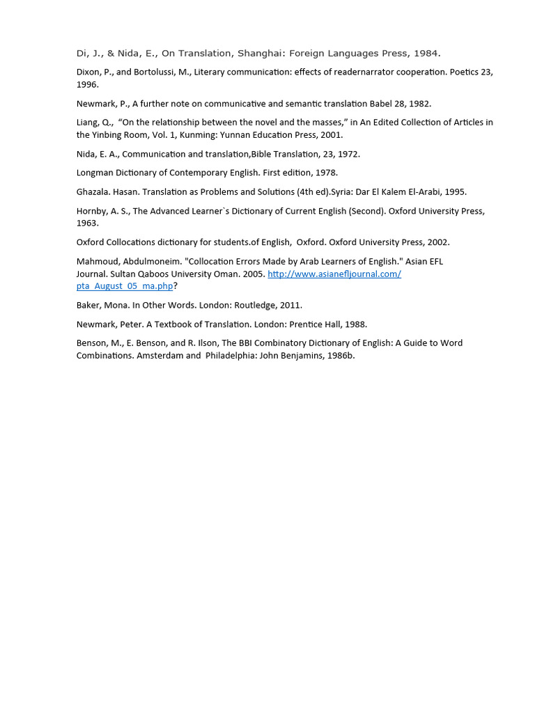 Key References on Translation Studies | PDF