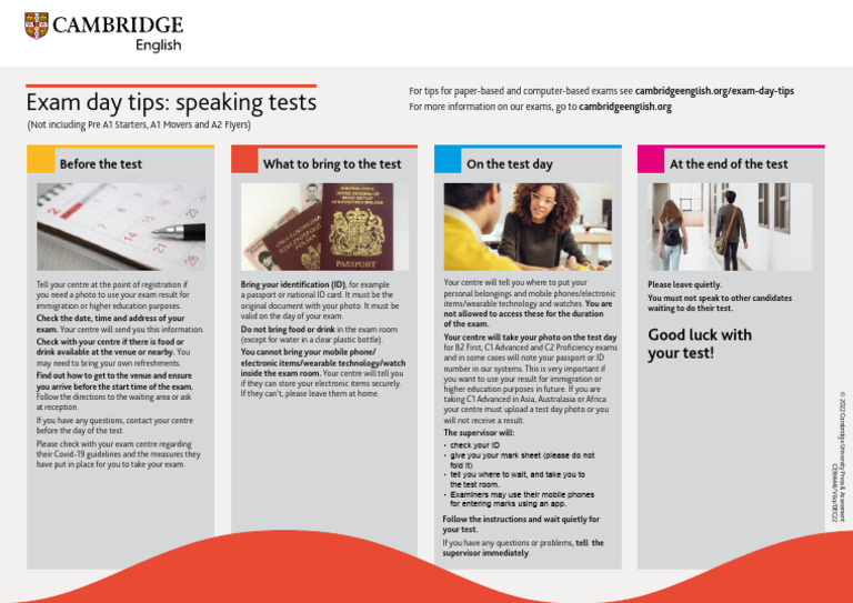 Exam Day Tips for Speaking Tests | PDF