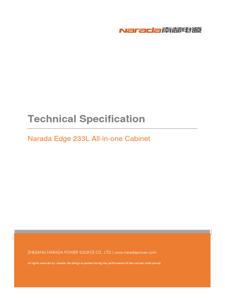 Technical Specification_Narada Edge 233L All-in-one Cabinet V1.0 | PDF | Power Supply | Direct ...
