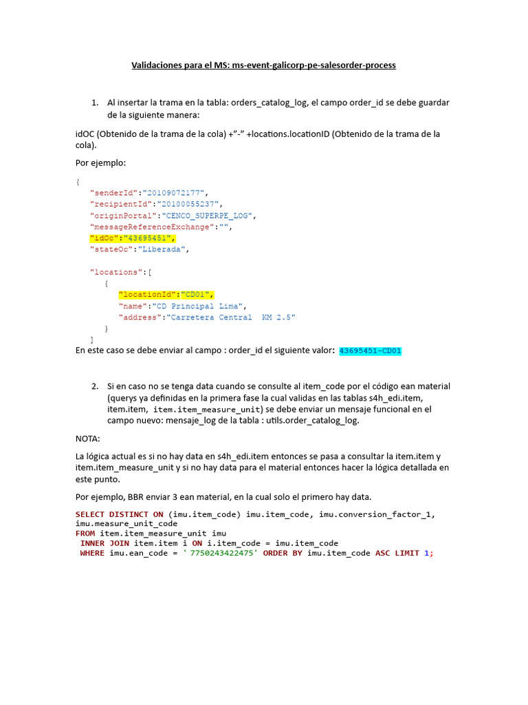 Validaciones para El MS | PDF | Informática | Gestión de datos