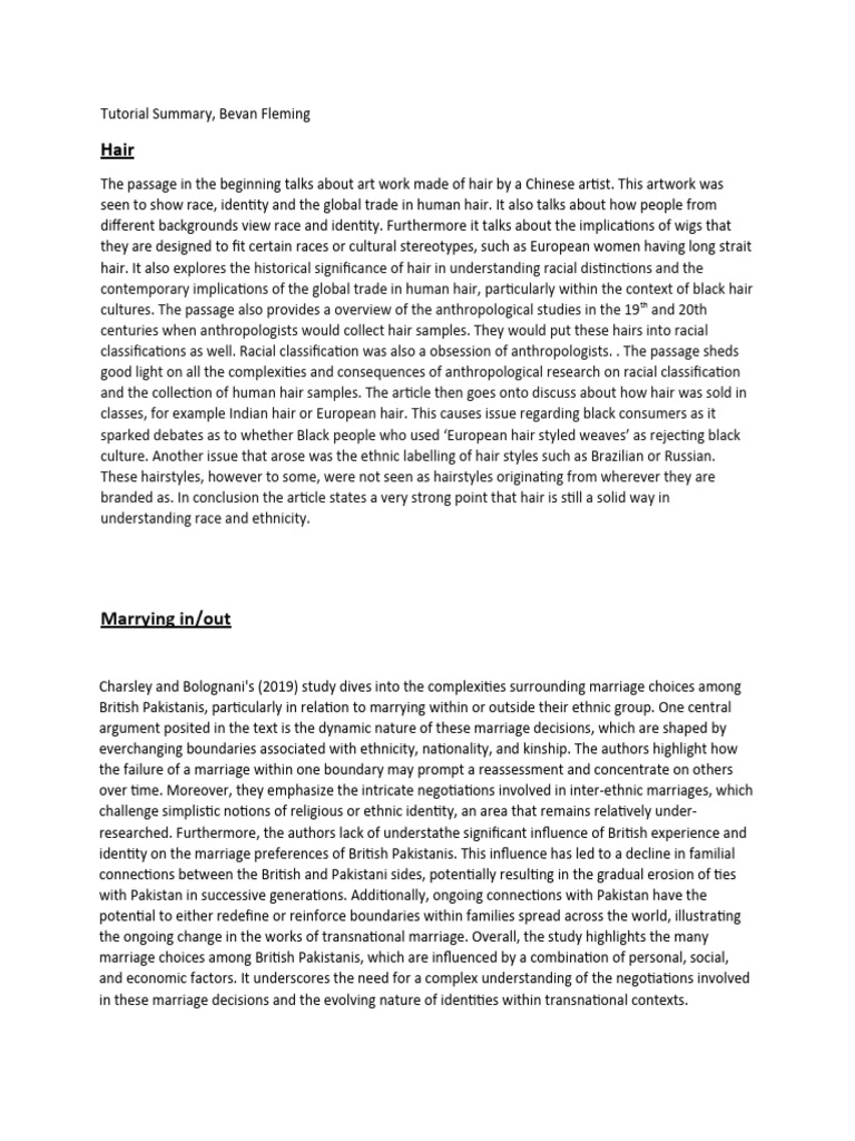 Tutorial Summary | PDF | Race (Human Categorization) | Identity (Social Science)