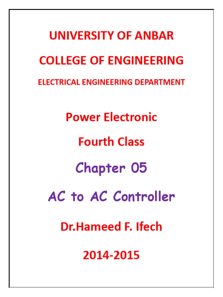 Integral Cycle Control in AC Controllers | PDF | Power Electronics ...