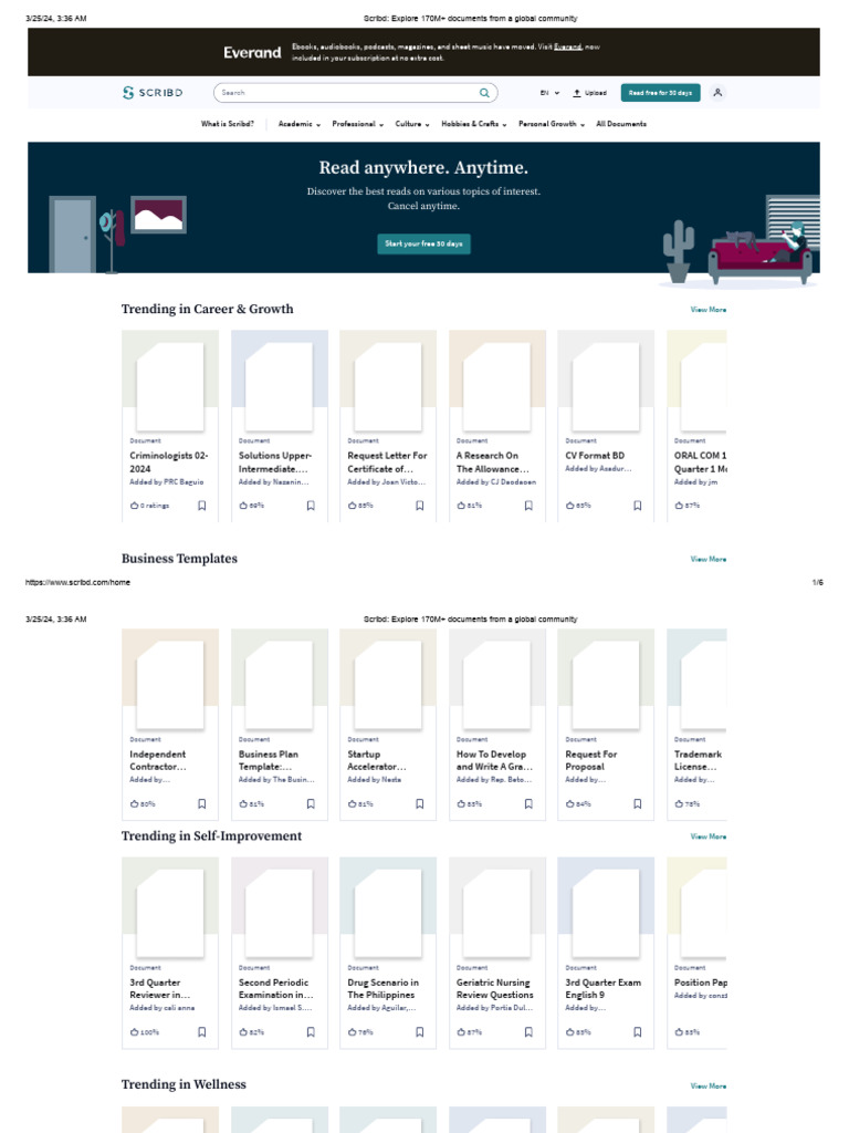 Explore 170M+ Documents on Scribd | PDF | Scribd
