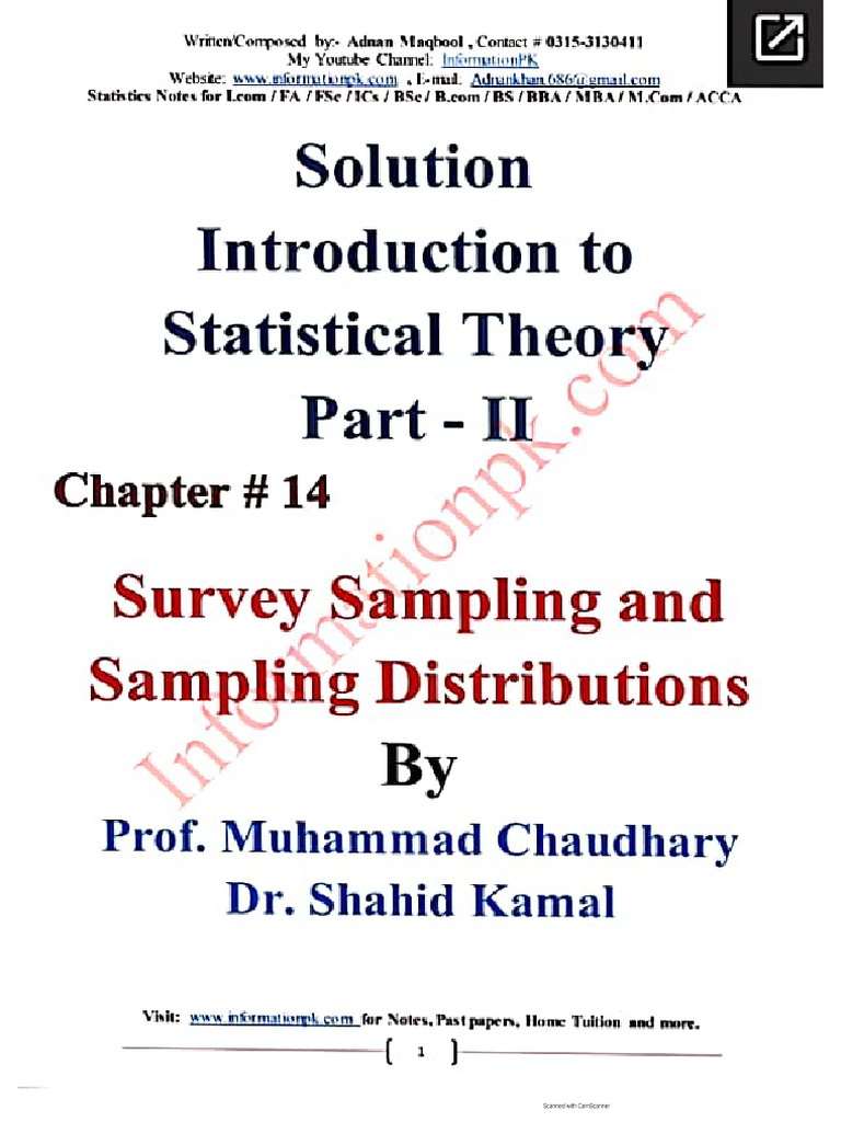 Survey Sampling and Sampling Distribution Solutions | PDF