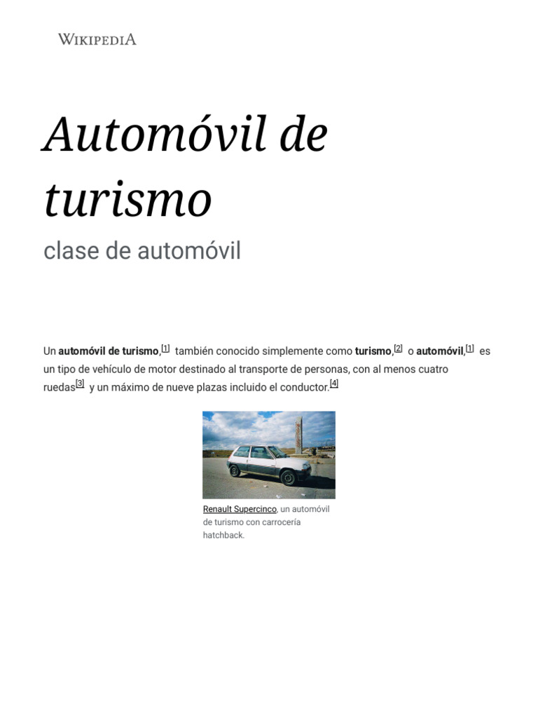 Definición de Automóvil de Turismo | PDF | Vehículos de ruedas ...