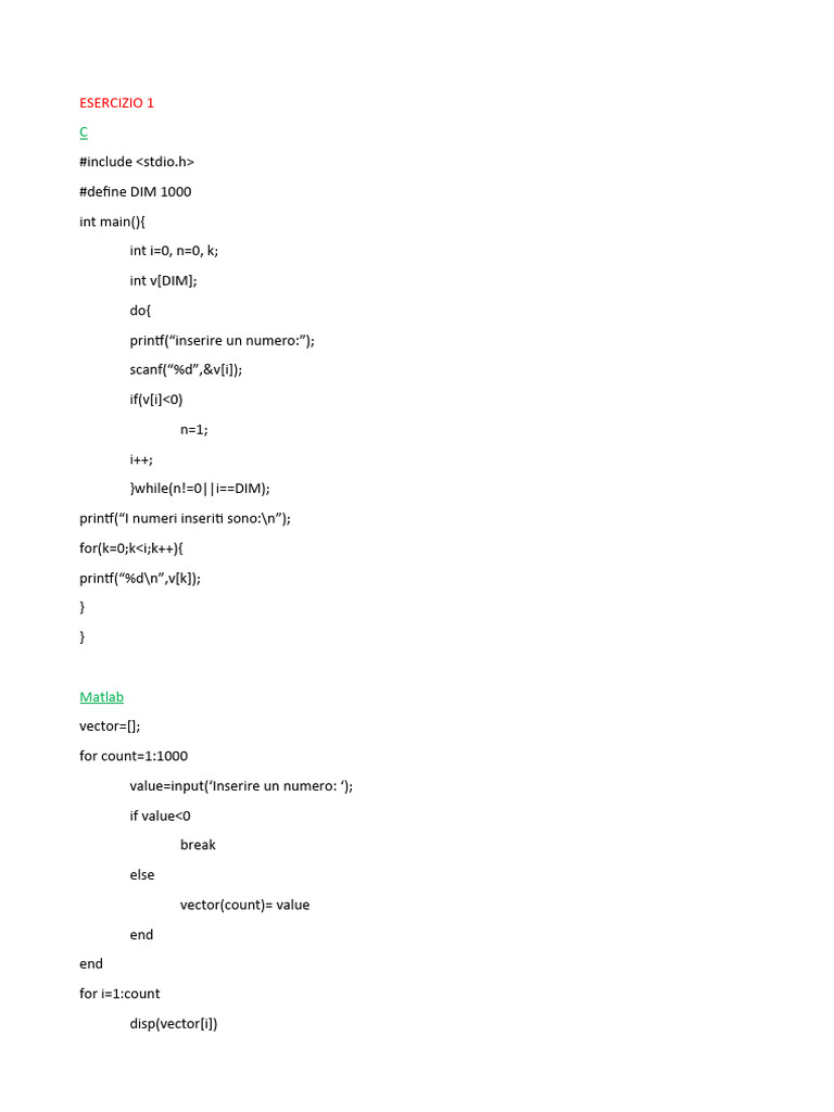 Esercizi Info B | PDF