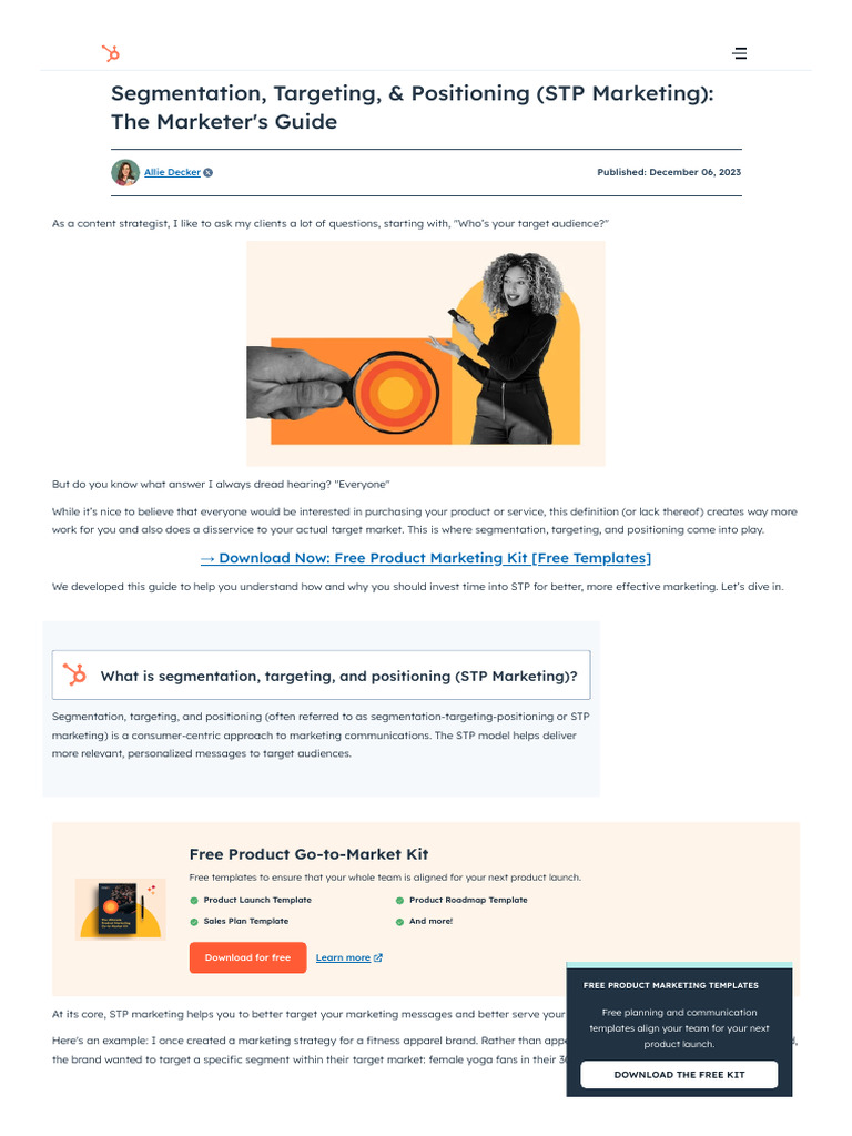 Segmentation, Targeting, Positioning (STP Marketing) - The Marketers ...