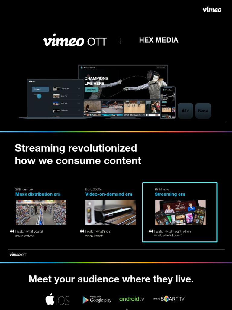 Vimeo OTT Solutions for Streaming Success | PDF | Streaming Media ...