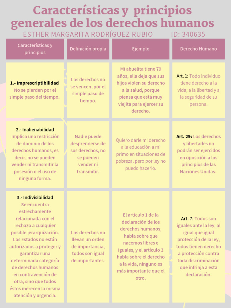 Principios y Características de Los Derechos Humanos | PDF | Derechos humanos | Libertad