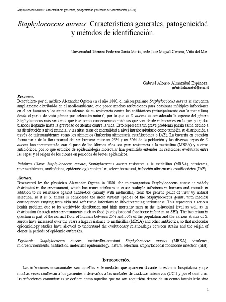 Paper Staphylococcus Aureus | PDF