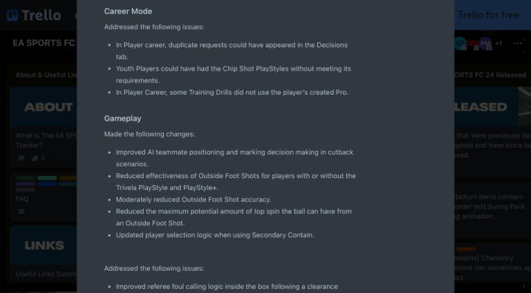 (PS4XB1) Title Update #9 On EA SPORTS FC Tracker Trello | PDF | Sports
