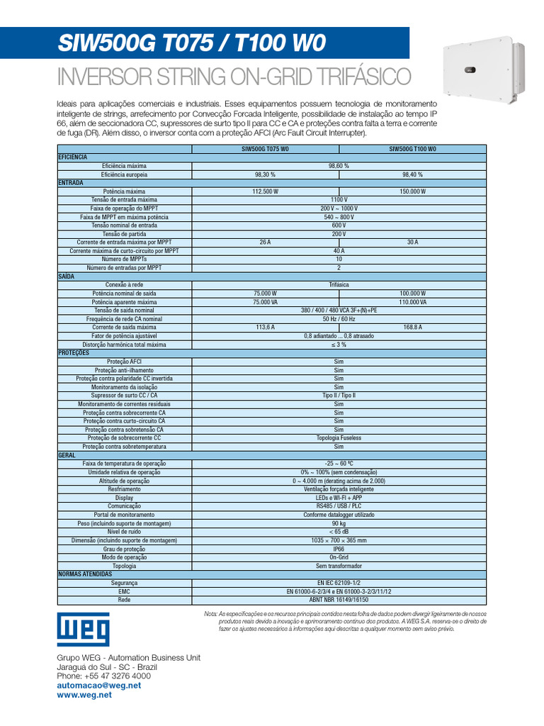 DATASHEET SIW500G T075 T100 W0 Web | PDF | Eletromagnetismo ...