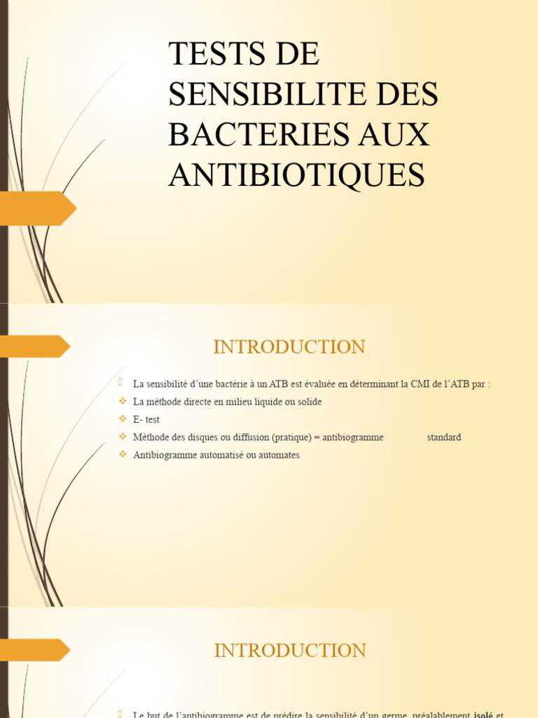 TD1 Presentation Antibiogramme | PDF | Antibiotiques | Sciences de la santé