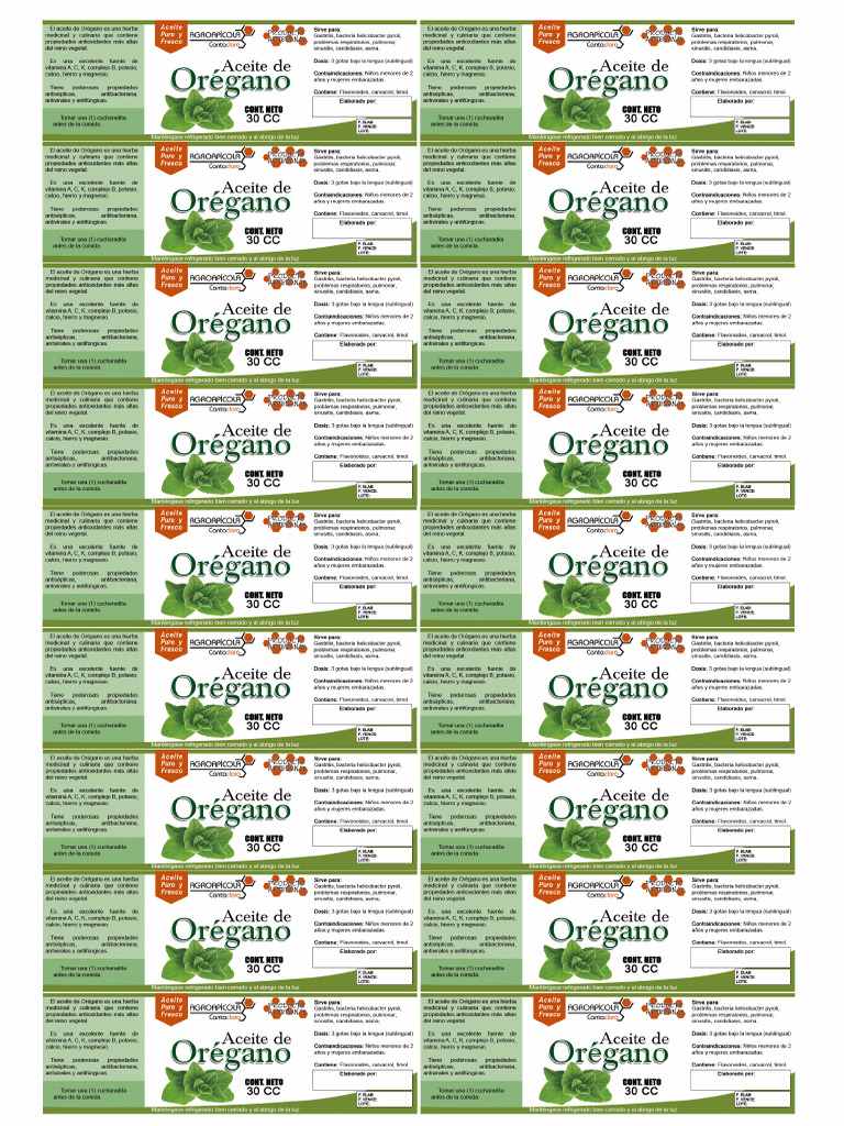 OREGANO DOS Carta imprimir | PDF