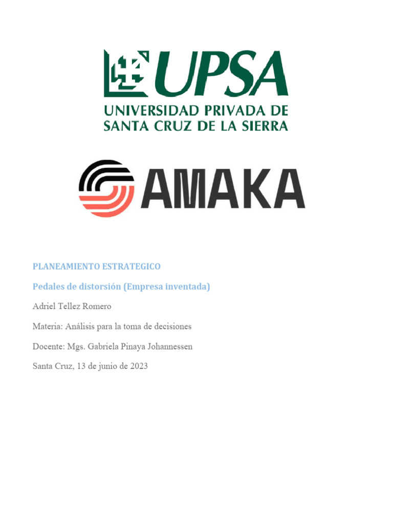 Plan Estratégico Pedales AMAKA | PDF | Sustentabilidad | Análisis FODA