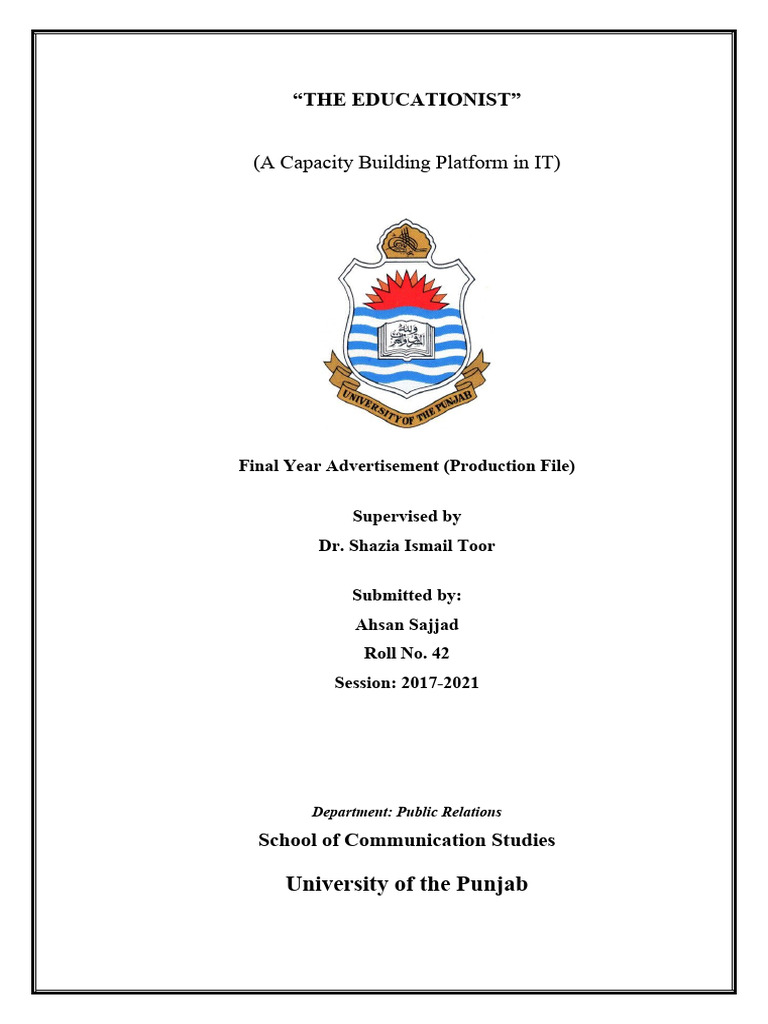 Ahsan Sajjad 42 Advertisement Production File | PDF | Mentorship | Brand