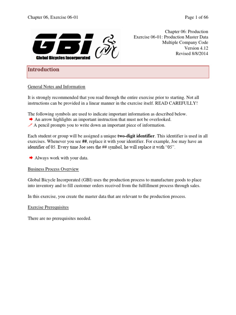 Ch-06-01 Production Master Data - MCC V4.12 - Instructor | PDF | Inventory | Icon (Computing)