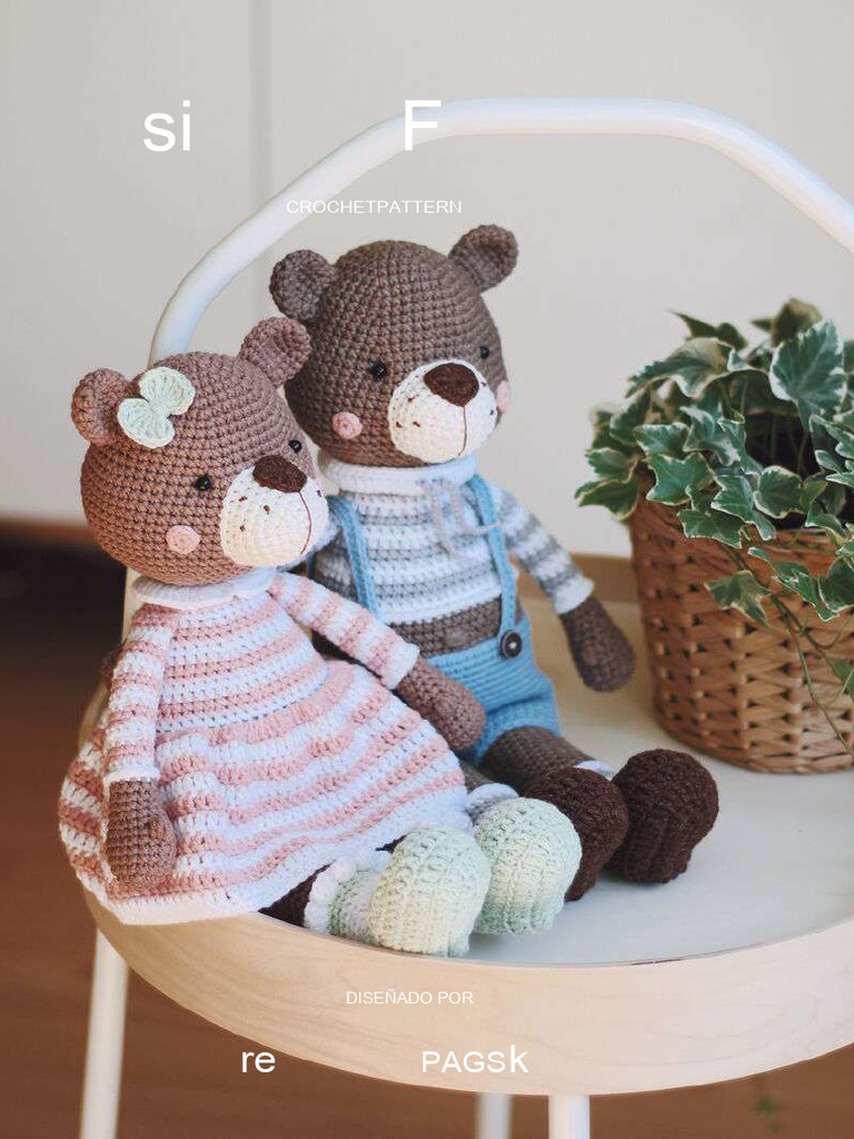 Patrón de Crochet: Oso Grande de 35 cm | PDF