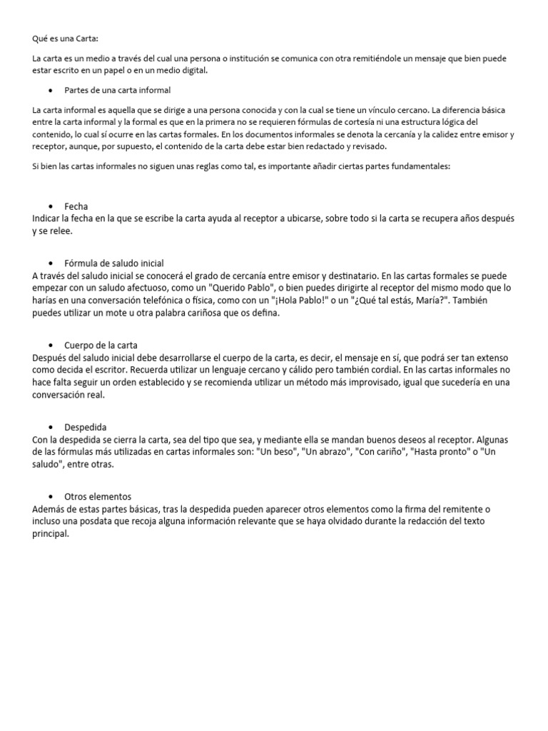 Qué Es Una Carta | PDF