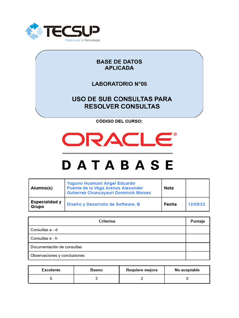 Subconsultas en SQL: Ejercicios Prácticos | PDF | SQL | Informática