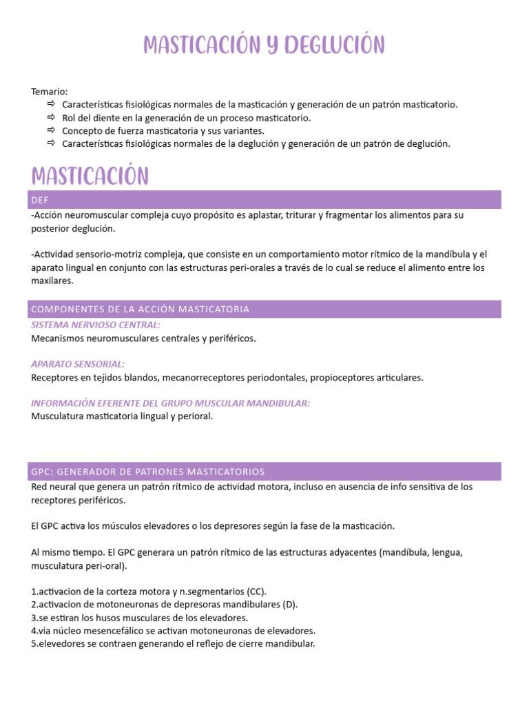 Clase 20 FISIO-Masticación y Deglución | PDF