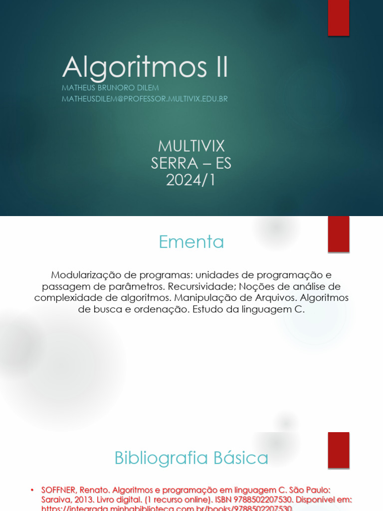 Algoritmos II Serra Aula 01 | PDF | Algoritmos | Função (Matemática)
