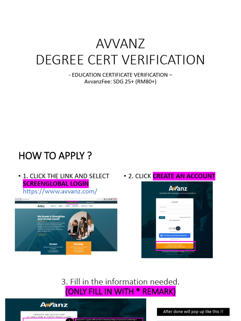 Avvanz Degree Certificate Verification Guide | PDF | Business