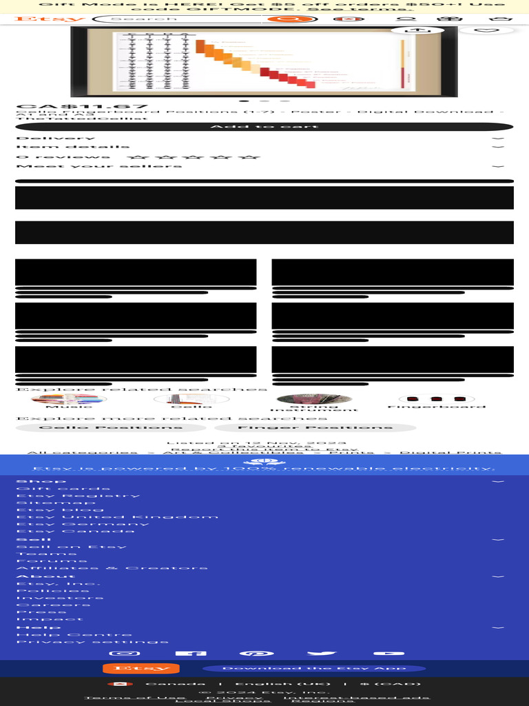 Cello Fingerboard Positions 1-7 Poster Digital Download A1 and A3 ...