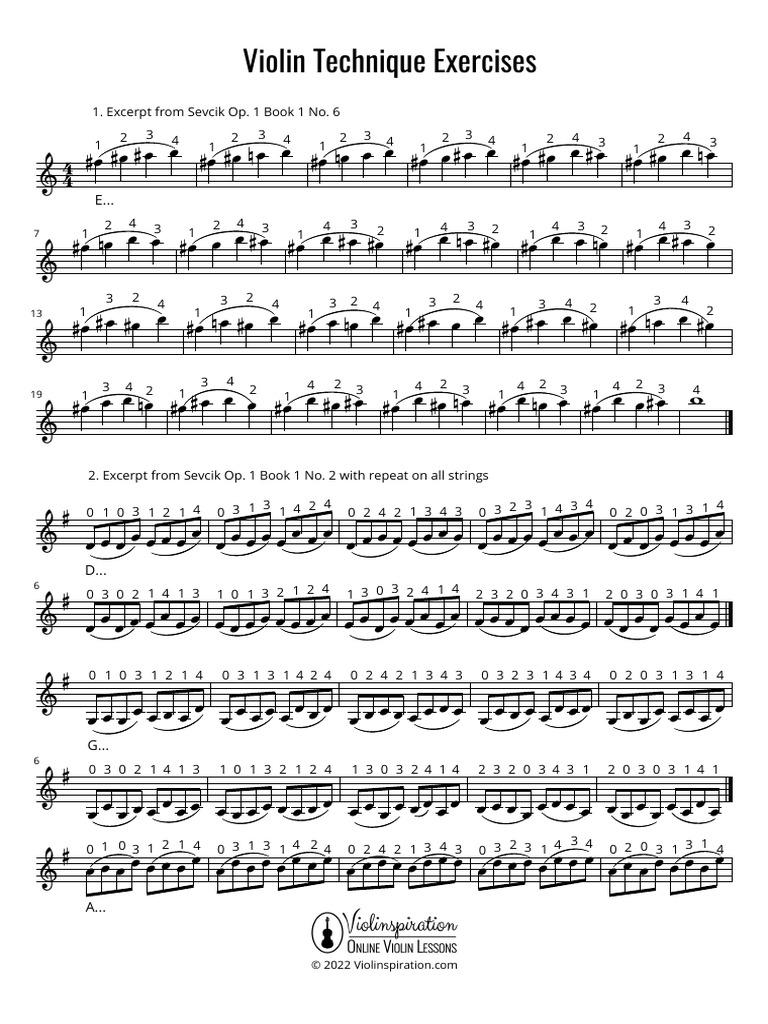 Violinspiration - Violin Technique Exercises | PDF | String Instruments ...