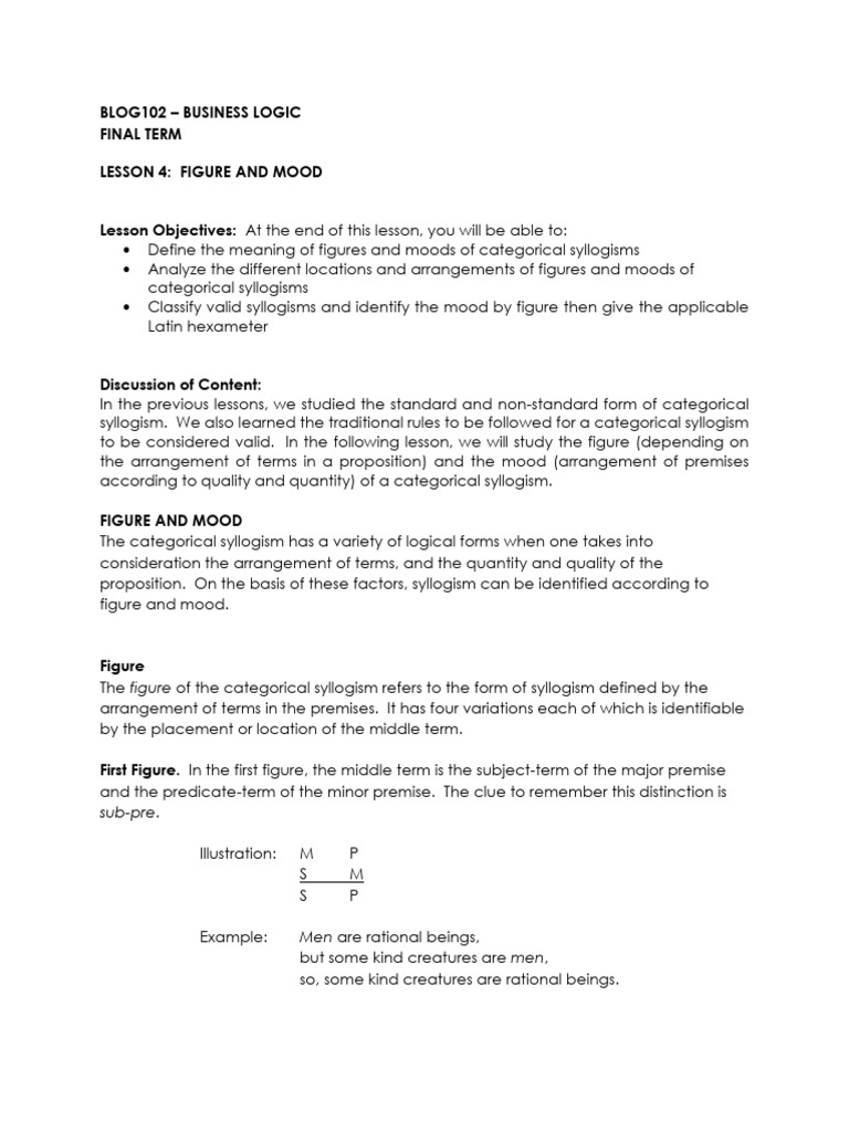 BLOG102 FINALTERM Lesson4 | PDF | Deductive Reasoning | Logic