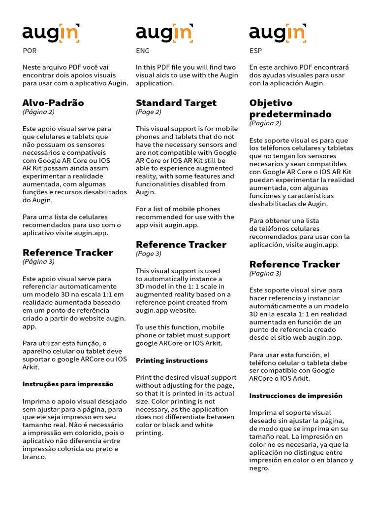 Apoios Visuais para Augin AR | PDF