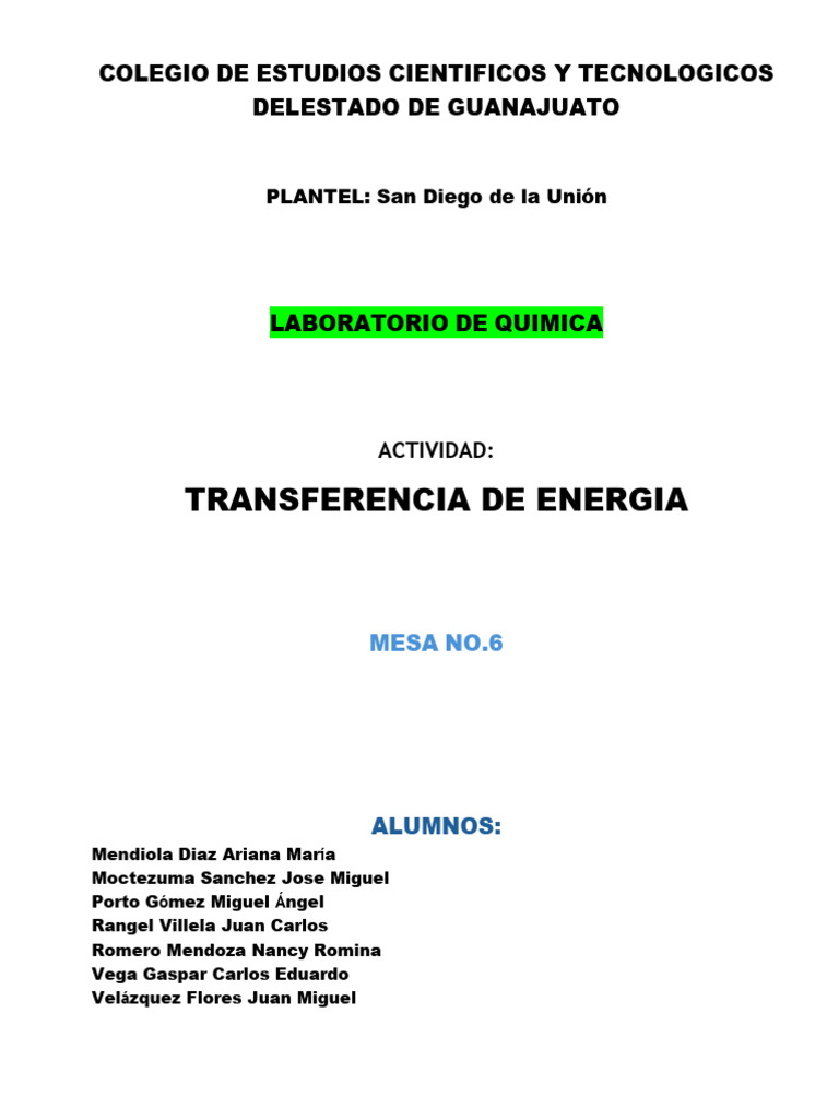 Actividad de Transferencia de Energia | PDF | Temperatura | Chocolate