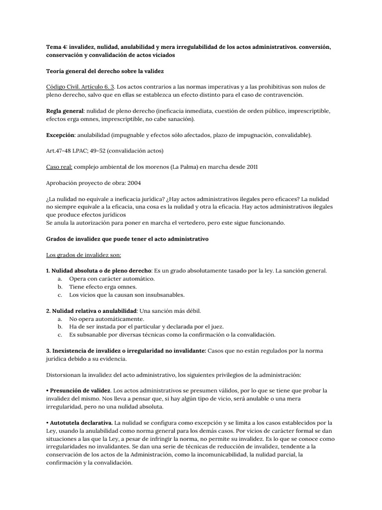 Tema 4 Admi II | PDF | Nulo (ley) | Ley común