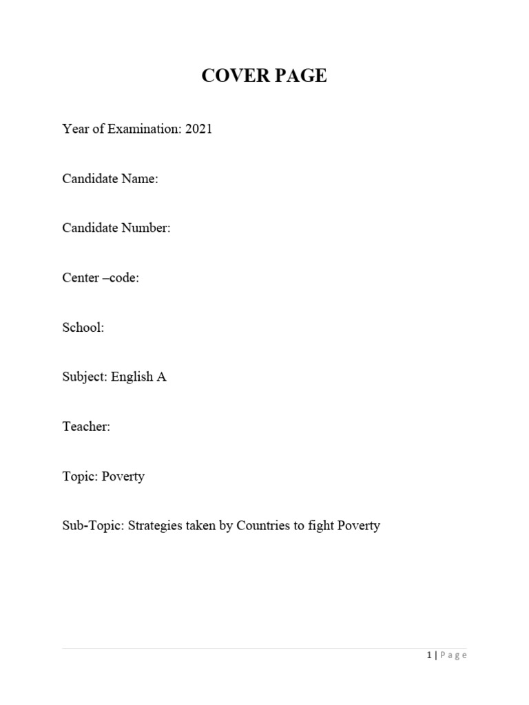 2021 English SBA | PDF | Poverty | Poverty & Homelessness