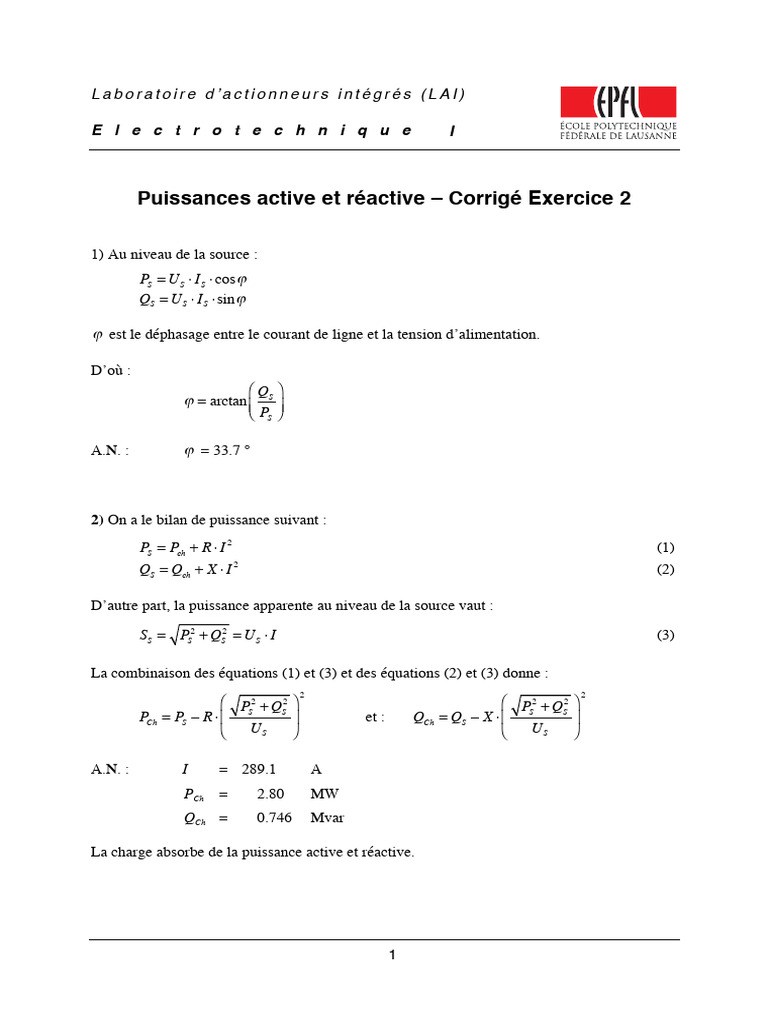 Puissance Active Reactive 2 PG CorrW NL | PDF